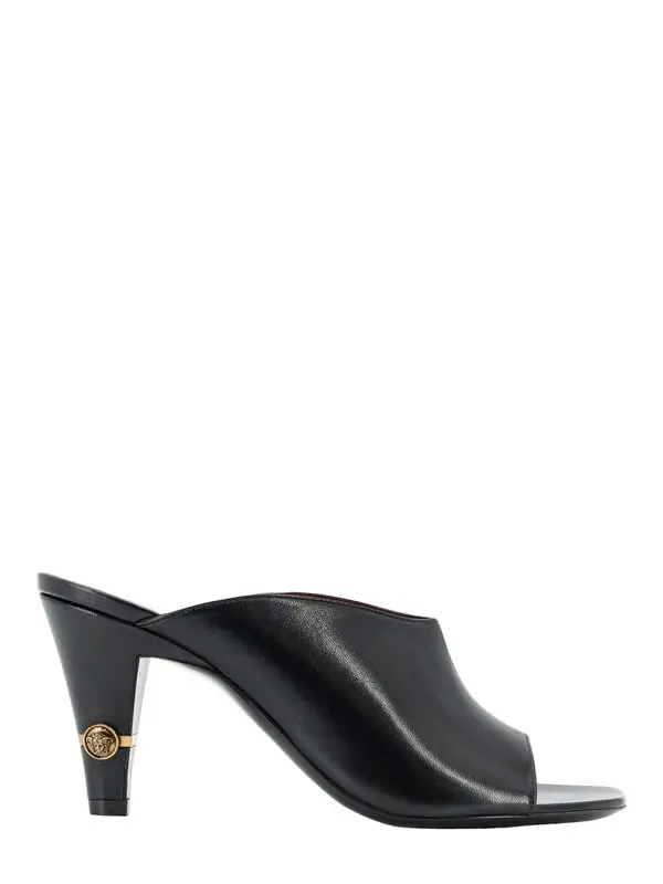 Versace Giulietta Leather Mules - Black