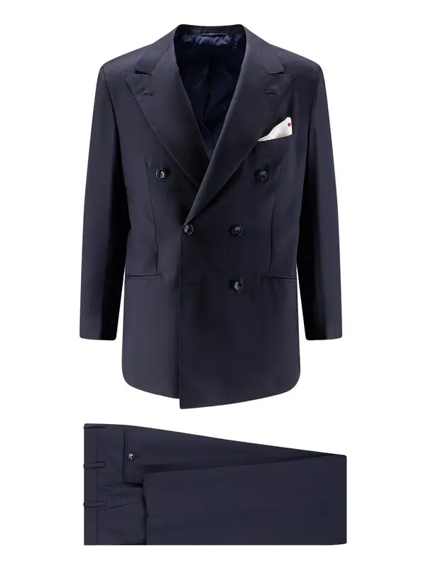 Kiton Doublebreasted Wool Suit - Blue