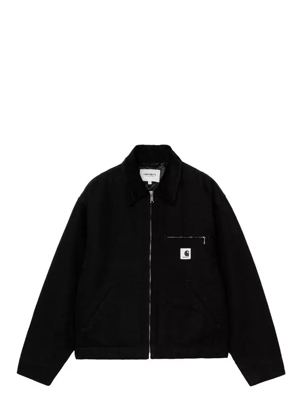 Carhartt Work In Progress Detroit Canvas Jacket With Logo Patch - Black