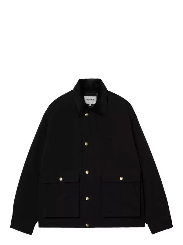 Carhartt Work In Progress Quentin Nylon Jacket With Embroidered Logo - Black