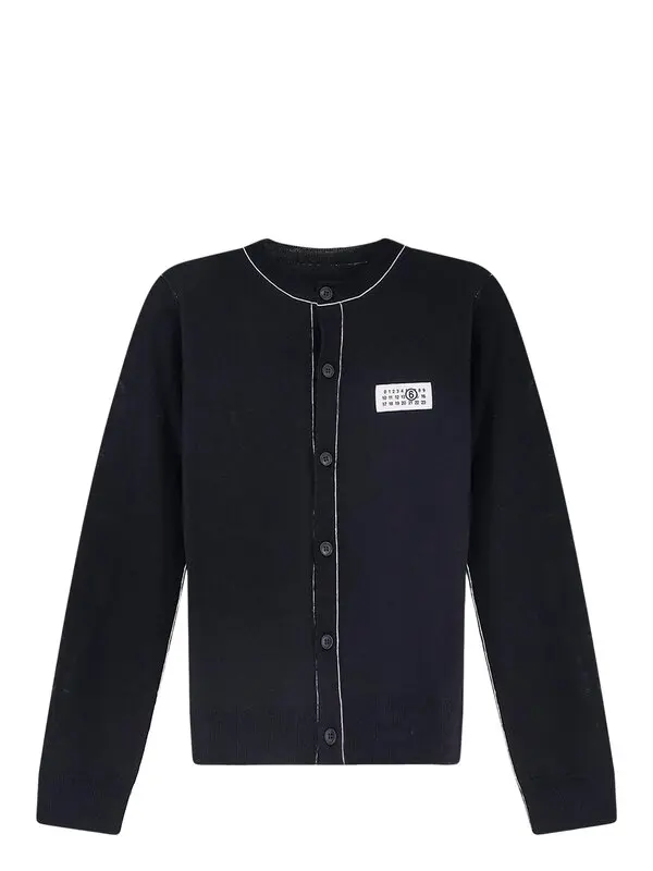 MAISON MARGIELA Wool Blend Cardigan With Numeric Detail - Black