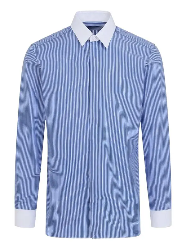 TOM FORD Striped Cottton Shirt - Blue