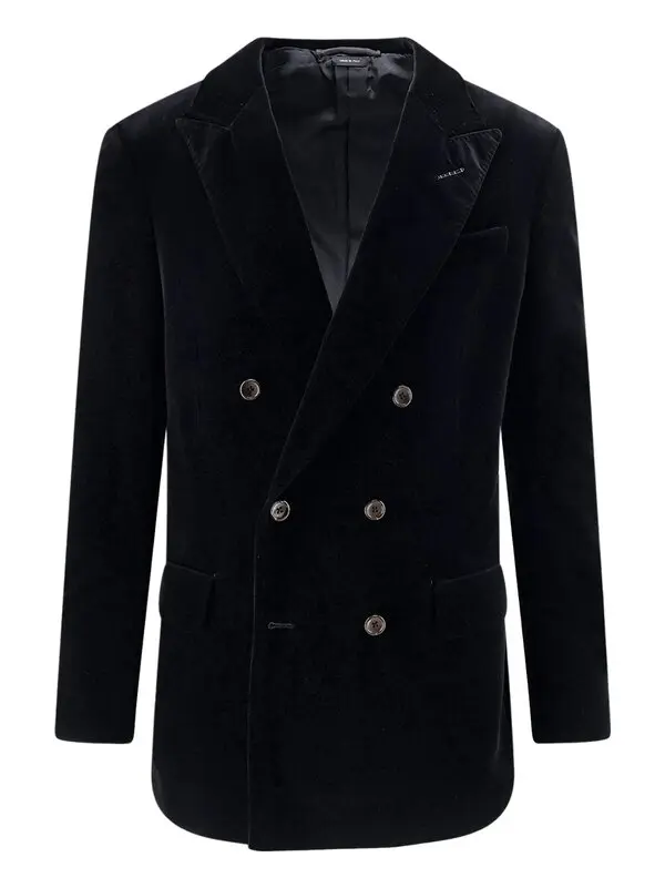 TOM FORD Doublebreasted Velvet Blazer - Black