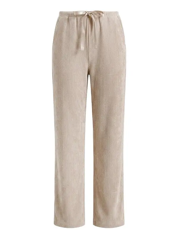 ALYSI Corduroy Wide Leg Trousers - Beige