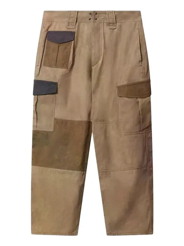 MARANT ETOILE Patchwork Cotton Cargo Pants - Brown
