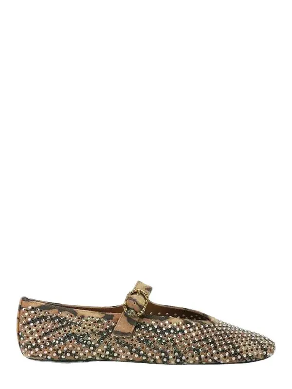 Kurt Geiger Mayfair Crystal Embellished Ballet Flats - Neutrals