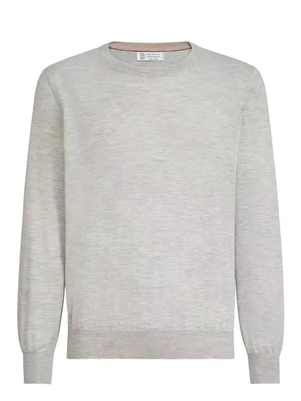 Brunello Cucinelli Crew Neck Fine Knit Sweater - Blue