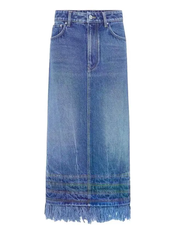 Rabanne Fringe Detail Midi Skirt - Blue