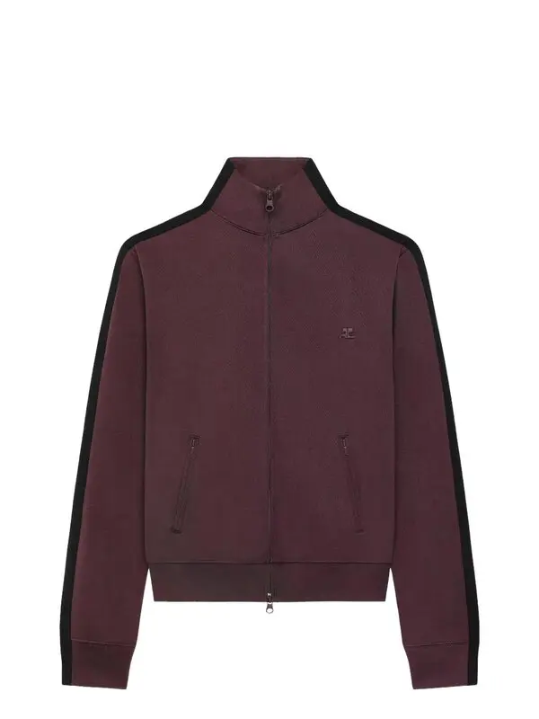 COURREGES Logo-embroidered Side-stripe Sweatshirt - Red