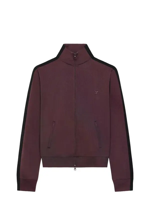 COURREGES Logo-embroidered Side-stripe Sweatshirt - Red