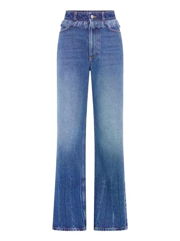 Rabanne Straight Leg Jeans With Fringe Detail - Blue