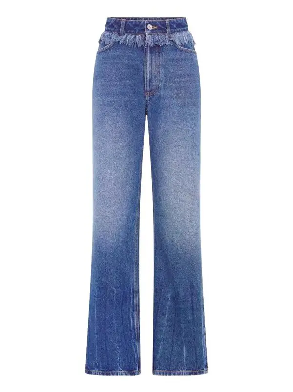 Rabanne Straight Leg Jeans With Fringe Detail - Blue