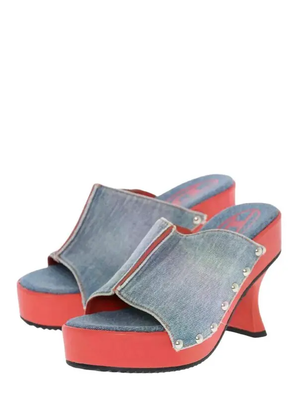 DIESEL® Stud-embellished Platform Sandals - Blue
