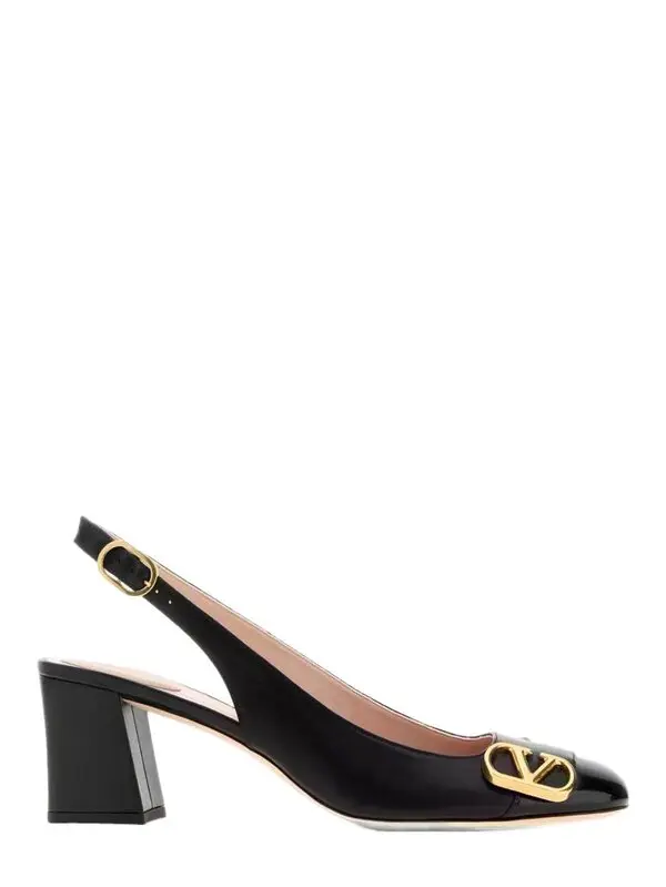 Valentino Garavani Vlogo Signature Block Heel Pumps - Black