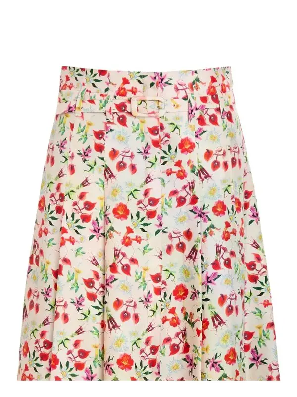 Gabriela Hearst Dugald Floral Print Midi Skirt - Neutrals