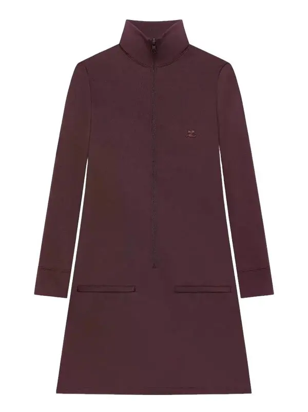 COURREGES Zipped Long-sleeved Mini Dress - Red