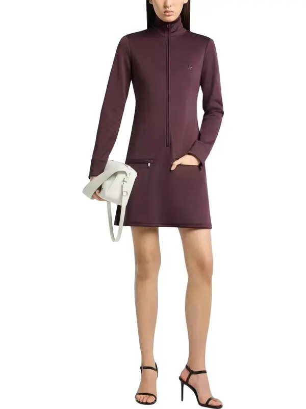 COURREGES Zipped Long-sleeved Mini Dress - Red