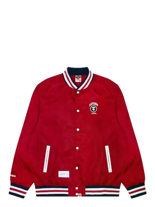 AAPE BY *A BATHING APE Moonface Patch Baseball Jacket - Red