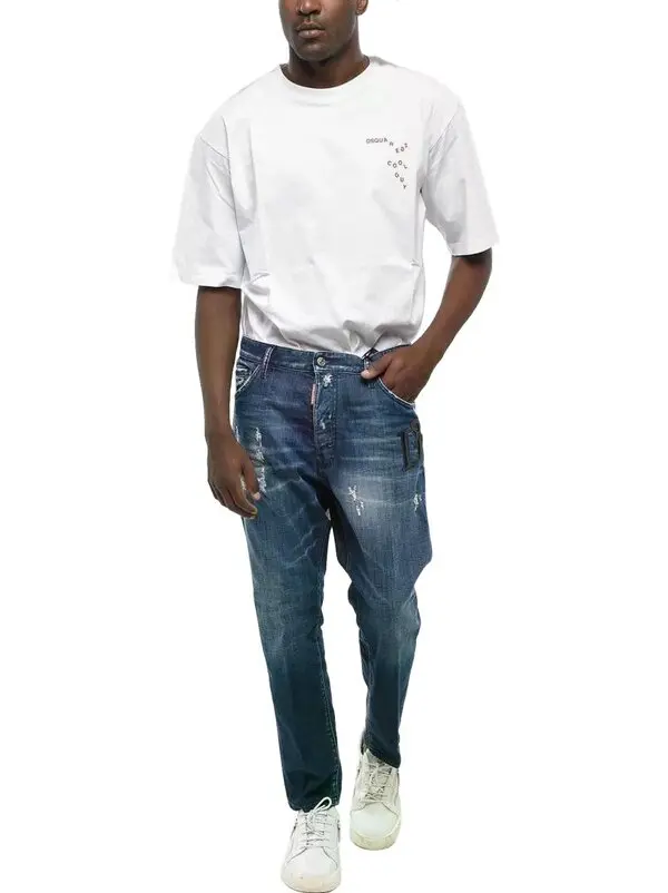 Dsquared2 Distressed Delavé-effect Jeans - Blue