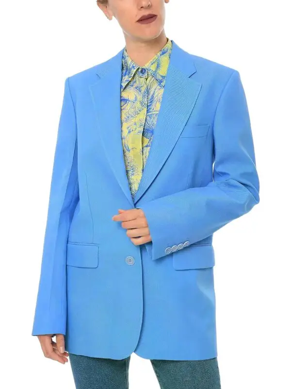 Stella McCartney Twill Blazer With Flap Pockets - Blue