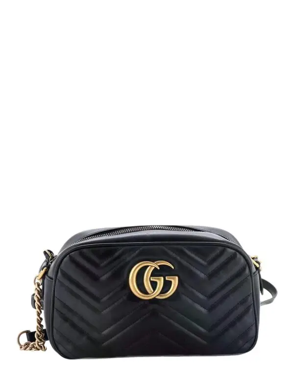 Gucci Gg Marmont Matelassé Leather Shoulder Bag - Black