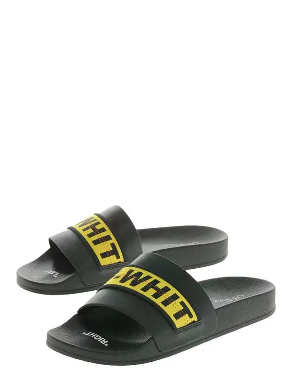 Off-White Industrial Logo-strap Slides - Black