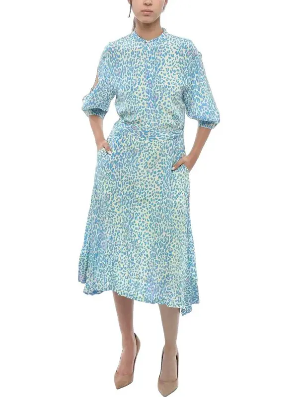 Stella McCartney Animal-print Midi Dress - Blue