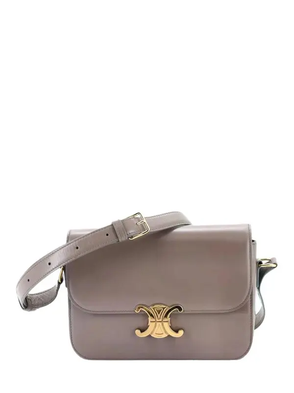 Celine Triomphe Shoulder Bag In Smooth Calfskin - Grey