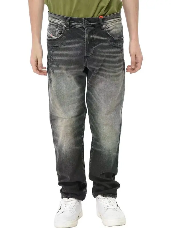 DIESEL® D-definitive Distressed Tapered Leg Jeans - Grey