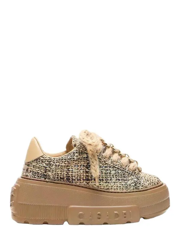 Casadei Nexus Bouclé Sneakers With Chunky Sole - Brown