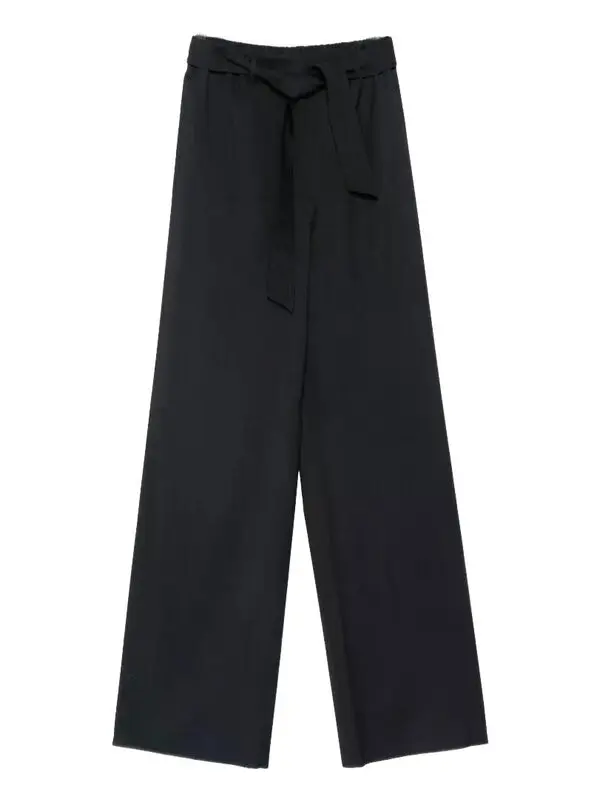 Max Mara Belted Wool Wide-leg Trousers - Blue