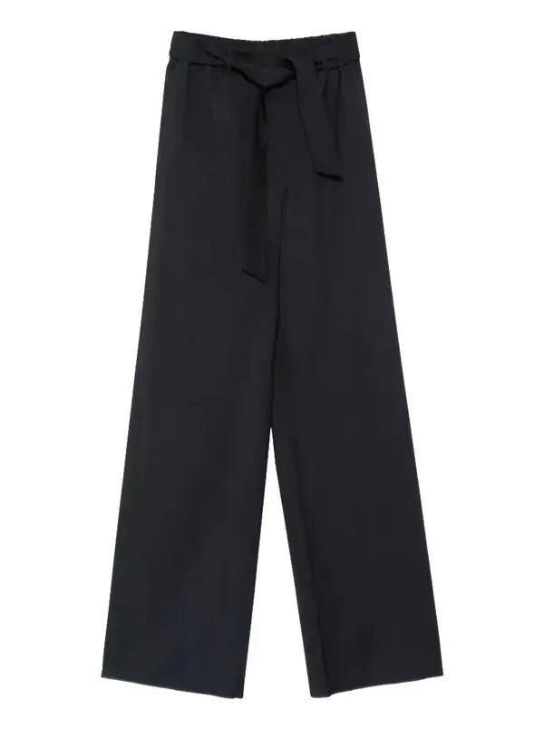 Max Mara Belted Wool Wide-leg Trousers - Blue