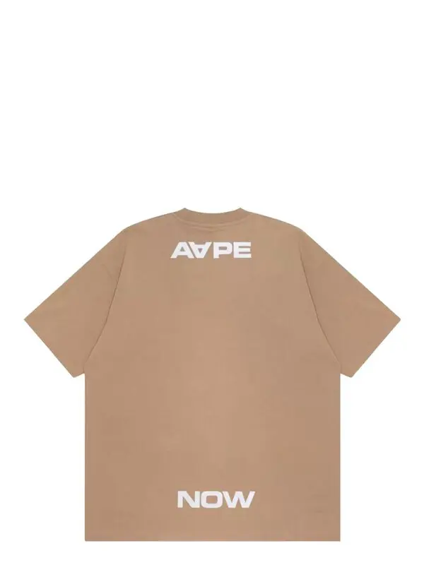 AAPE BY *A BATHING APE Moonface Logo-patch T-shirt - Neutrals