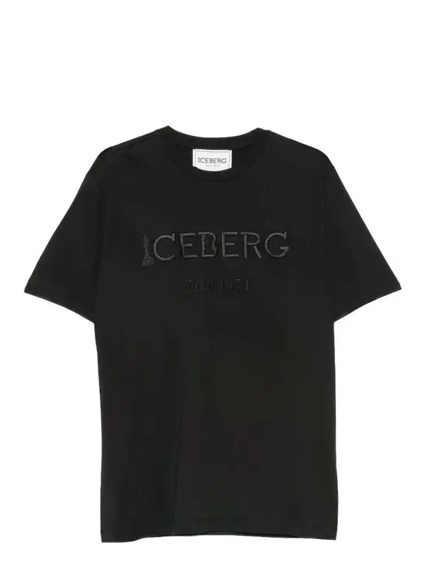 Iceberg Logo-embroidered T-shirt - Black