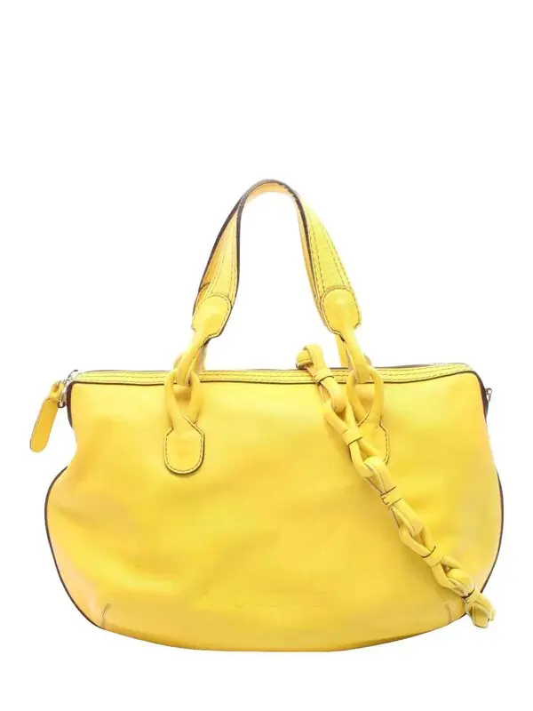 Loewe Leather Satchel - Yellow