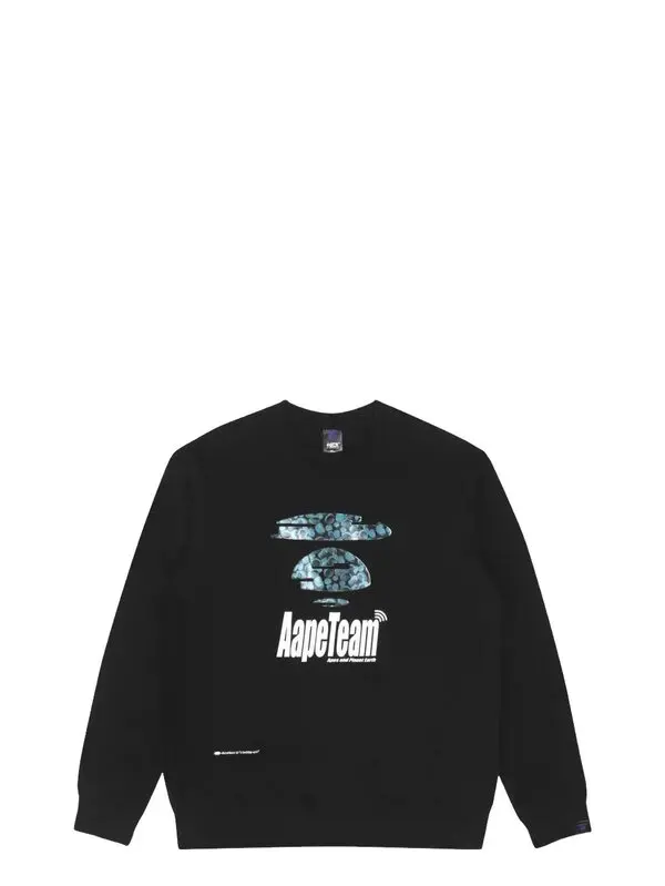 AAPE BY *A BATHING APE Moonface Puff-graphic Sweatshirt - Black