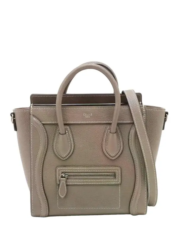 Celine Leather Luggage Tote Satchel - Brown