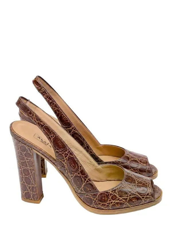 Alaïa Open-toe Slingback Pumps - Brown
