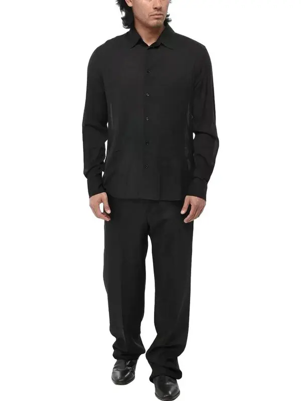 Off-White French-collar Jersey Shirt - Black