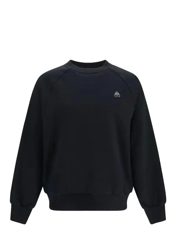 Moose Knuckles Logo Plaque Raglan Sleeve Sweater - Black