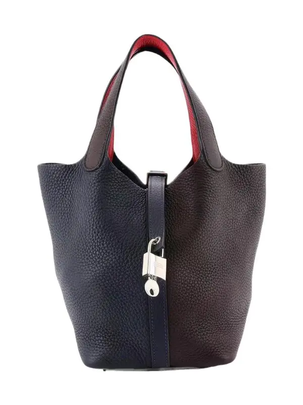 Hermès Picotin Lock Bag Pm Tricolor Clemence Bucket Bag - Blue