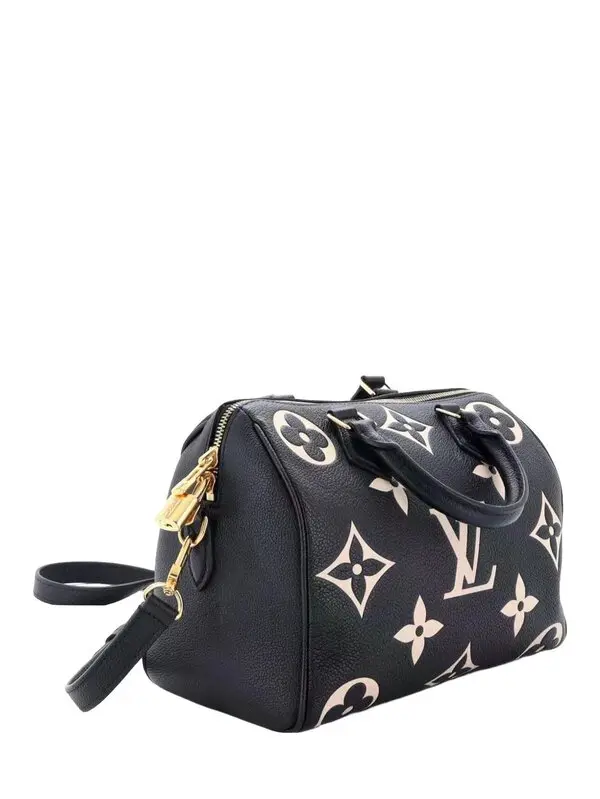 LOUIS VUITTON Speedy Bandouliere Bag Bicolor Monogram Empreinte Giant 25 Handbag - Black