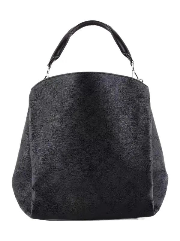 LOUIS VUITTON Babylone Handbag Mahina Leather Pm Hobo Bag - Black