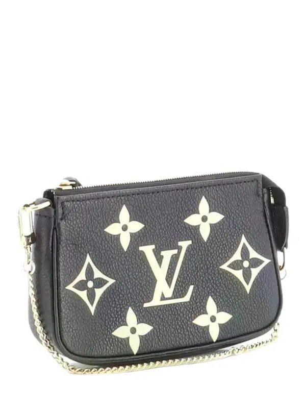 LOUIS VUITTON Pochette Accessoires Bi-color Monogram Empreinte Giant Mini Clutch Bag - Black