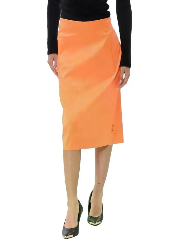 Off-White Technical Fabric Longuette Skirt - Orange