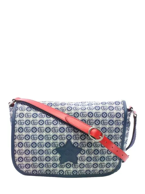 Gucci Double G Star Patch Shoulder Bag - Blue