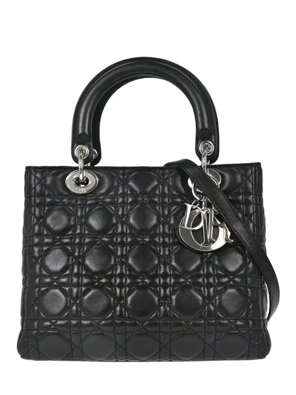 Dior Lady Cannage Tote Bag - Black