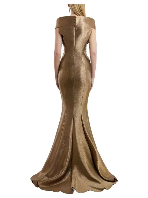 GEMY MAALOUF Metallic Mermaid Silhouette Gown - Gold