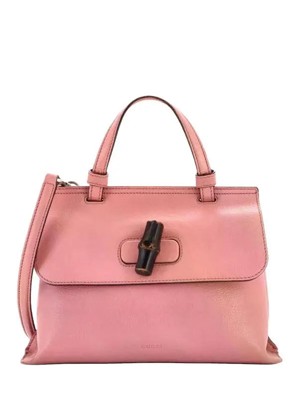 Gucci Bamboo Daily Top Handle Bag Leather Small Satchel - Pink