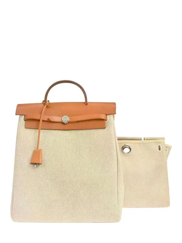 Hermès 1999 Toile H Herbag A Dos 2 In 1 Backpack - Neutrals